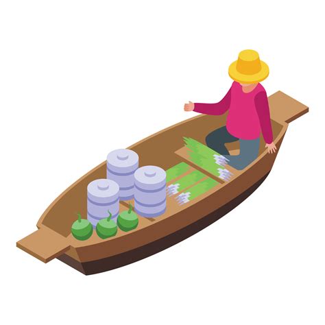 local floating market icon isometric style 15890167 vector art at vecteezy