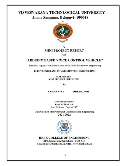 Report Vaishnavi Pdf Arduino Bluetooth
