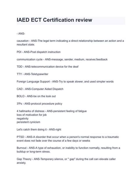 Iaed Ect Certification Review With Complete Solution Latest Update 2024 2025 Iaed Stuvia Us