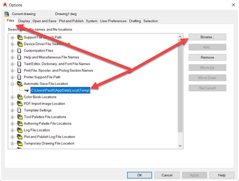 Recover AutoCAD File From Automatic File Save Location Micrographics