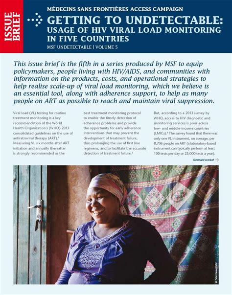 Getting To Undetectable Usage Of Hiv Viral Load Monitoring In Five Countries Médecins Sans