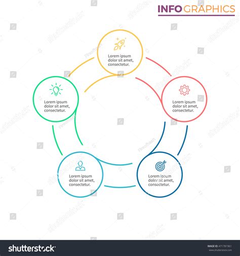 Outline Circular Infographic Minimalistic Diagram Chart Stock Vector