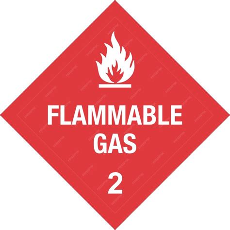 Premium Vector Flammable Gas Caution Sign Dangerous Goods Placards