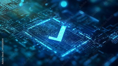 Digital Checkmark Over Completed Form On Computer Screen Representing Successful Data Submission