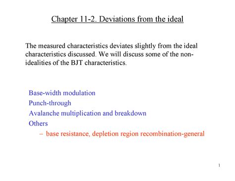 deviations from the ideal lecture notes ecse 2210 docsity
