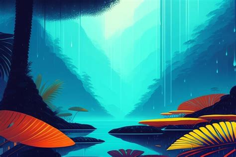 Premium Ai Image Thick Forest Dark Green Background Old Trees