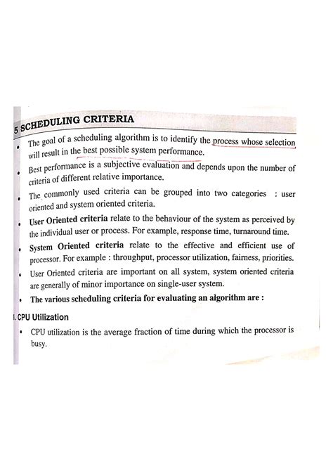 Scheduling Criteria Foundations Of Operating System Dse Studocu