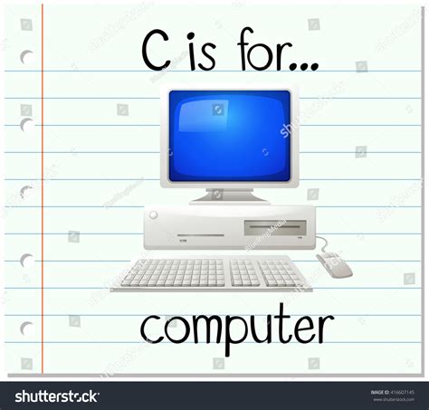 Flashcard Letter C Computer Illustration Stock Vector Royalty Free