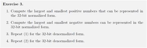 Solved Exercise 3 1 Compute The Largest And Smallest