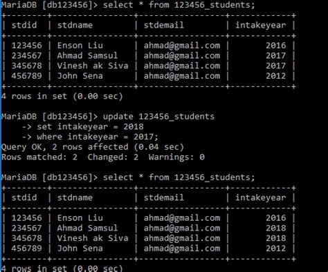 Database Laboratory Update Data In Table Using SQL