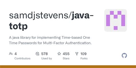 Github Samdjstevensjava Totp A Java Library For Implementing Time