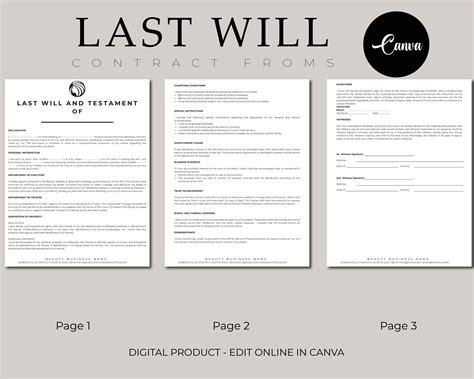 Last Will And Testament Printable Last Will And Testament Form Legal