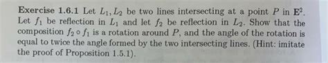 solved exercise 1 6 1 let l1 l2 be two lines intersecting