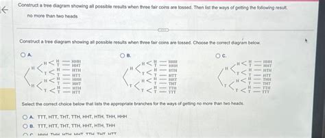 Solved Construct A Tree Diagram Showing All Possible Results Chegg Com