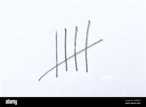 Counting Days By Drawing Sticks With Pencil On White Background