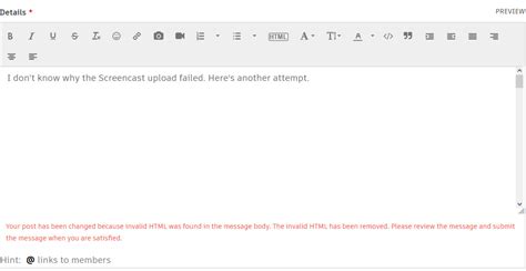 What Does This Invalid Html Message Mean Autodesk Community