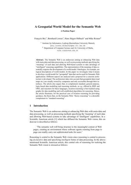 a geospatial world model for the semantic web