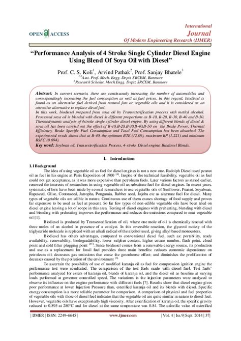 Pdf “performance Analysis Of 4 Stroke Single Cylinder Diesel Engine