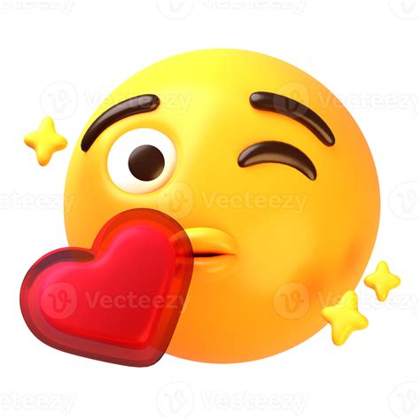 Face Blowing A Love Kiss 3d Emoji Icon 29239946 Png