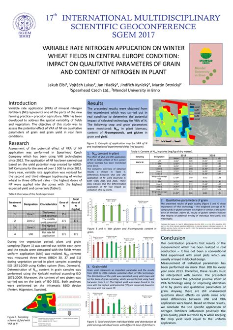 Pdf Variable Rate Nitrogen Application On Winter Wheat Fields In Central Europe Condition