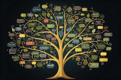 Linguistics Syntax Tree Chalkboard Premium Ai Generated Image