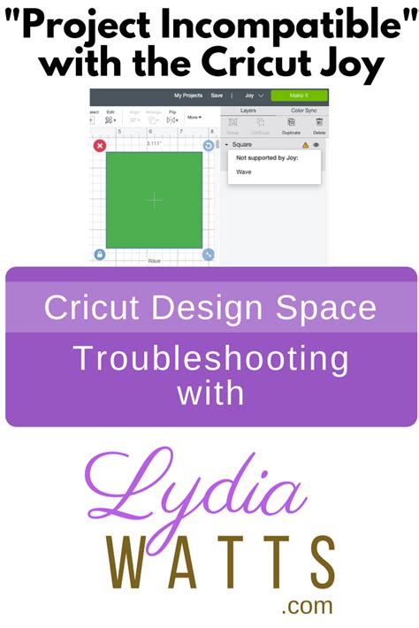 Cricut Joy Troubleshooting Project Incompatible Error • Lydia Watts