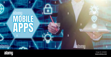 Conceptual Caption Mobile Apps Word For A Software Application Designed To Run On Handheld