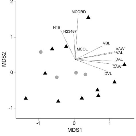 Non Metric Multidimensional Scaling Plot Nmds Euclidean Distances