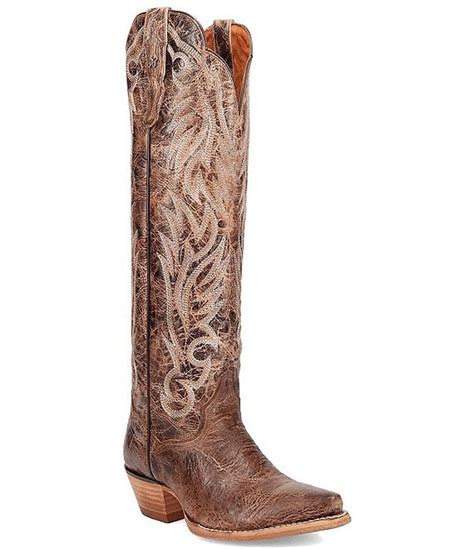 Dan Post Womens Rustc Ridge Leather Snip Toe Tall Western Boots Dillards
