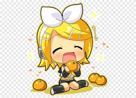 Yellow Haired Woman Anime Character Illustration Kagamine Rin Len