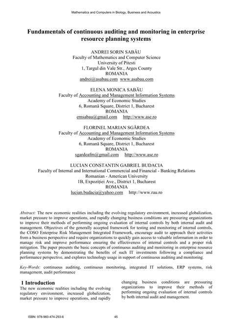 Pdf Fundamentals Of Continuous Auditing And Monitoring In Enterprise