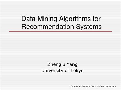 Ppt Data Mining Algorithms For Recommendation Systems Powerpoint