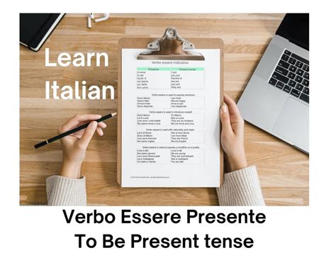 Italian Verbo Essere Presente Verb To Be Easy Conjugation Table