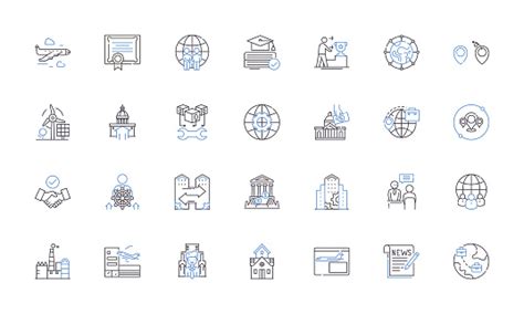 지배 계급 패권 라인 아이콘 모음입니다 지배 위계 엘리트 통제 권력 특권 헤게모니 벡터 및 선형 그림 귀족 권위 노예 개요 표지판 세트 제국주의에 대한 스톡 벡터 아트 및