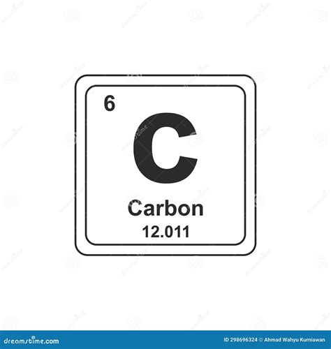 Carbon On Periodic Table Of Elements With The Element Symbol C Cartoon Vector Cartoondealer