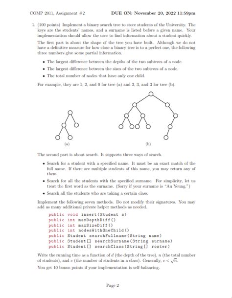 Solved Points Implement A Binary Search Tree To Chegg