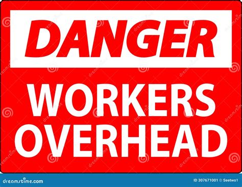 Danger Falling Debris Sign Workers Overhead Falling Objects Stock Vector Illustration Of