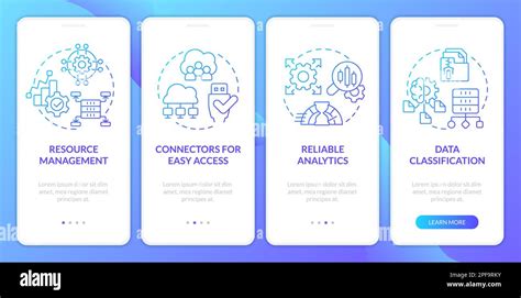 Data Lake Architecture Blue Gradient Mobile App Screen Stock Vector