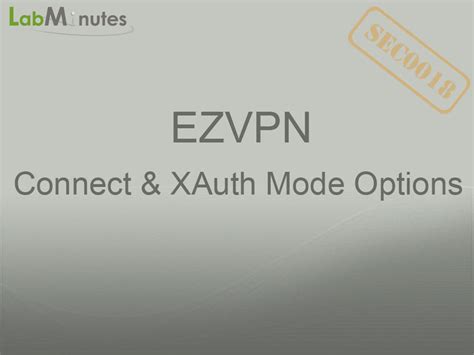 SEC EZVPN Connect And XAuth Mode Options Lab Minutes