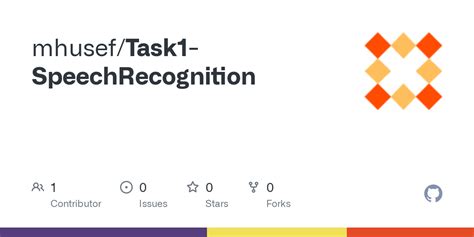 Github Mhusef Task Speechrecognition