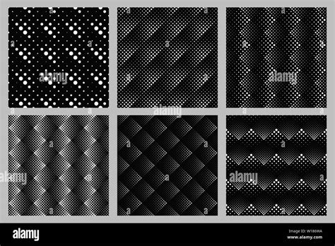 Seamless Geometrical Dot Pattern Background Set Vector Designs Stock