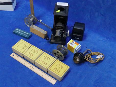 Lot Old Movie Projector And Parts Hand Held Slide Viewer