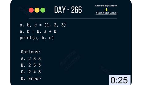 Python Coding Challenge Day 266 What Is The Output Of The Following Python Code ~ Computer