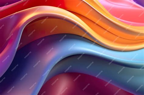 Premium Ai Image Abstract 3d Render Colorful Background Design With Soft Wavy Waves Modern
