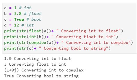 Python How To Typecast To String Int Float Complex