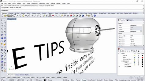 rhino 3d tutorial using isocurves and edges for modeling youtube