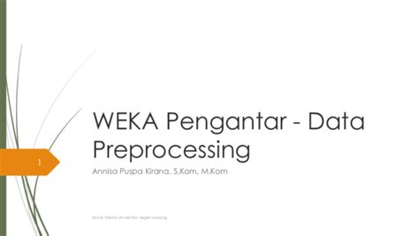 Pdf Weka Pengantar Data Preprocessing