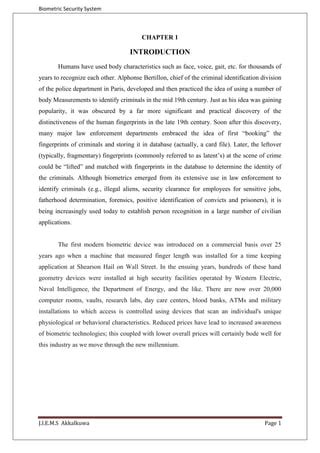 Report Biometric Security System PDF