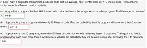 Solved 1 Point Amy A Computer Programmer Produces Code