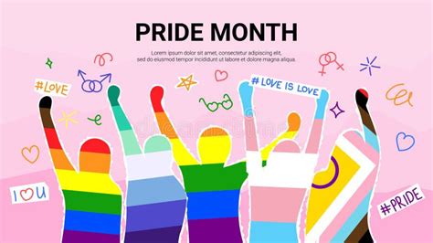Pride Month Collage Concept Stock Vector Illustration Of Vintage